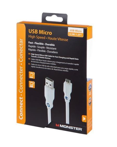 Cable Corto Usb A Micro Monster 0.15m - alta señal